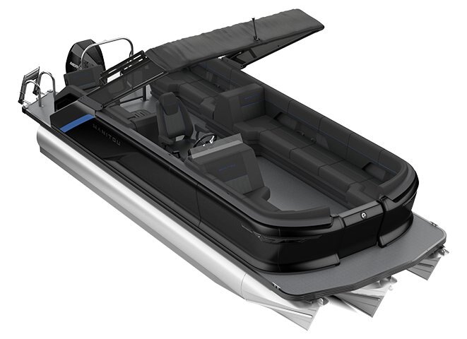 2025 Manitou Explore 22 Bench Jet Black Carbon Blue | St. Onge ...